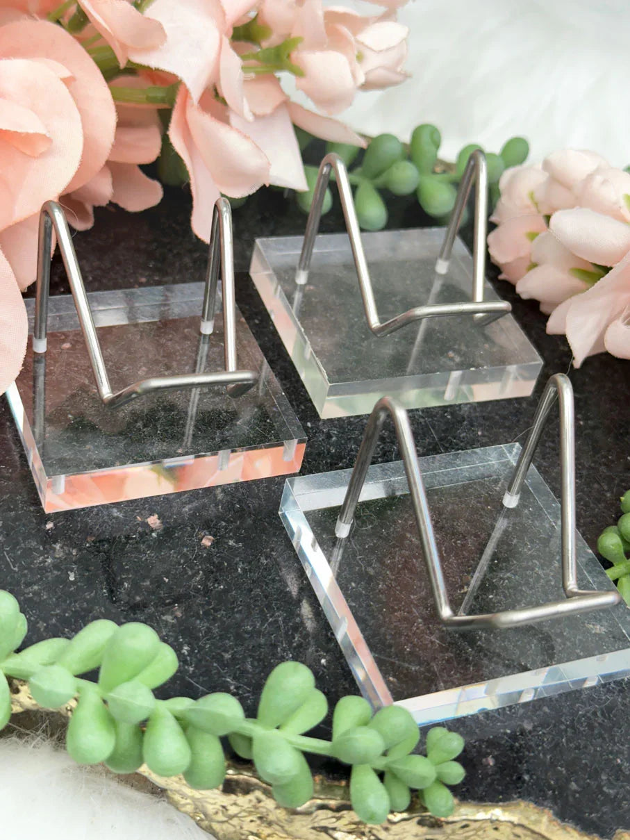 Acrylic Metal Specimen Stand - Gold or Silver – Contempo Crystals