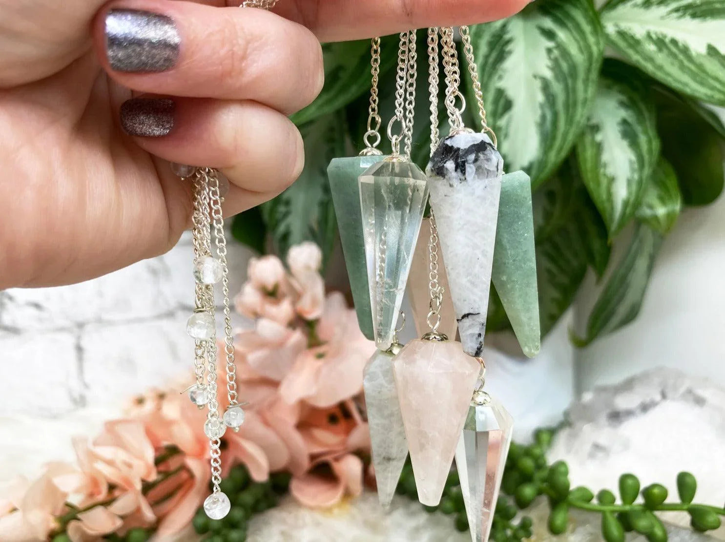 Crystal Pendulums - Rose Quartz, Moonstone & More – Contempo Crystals